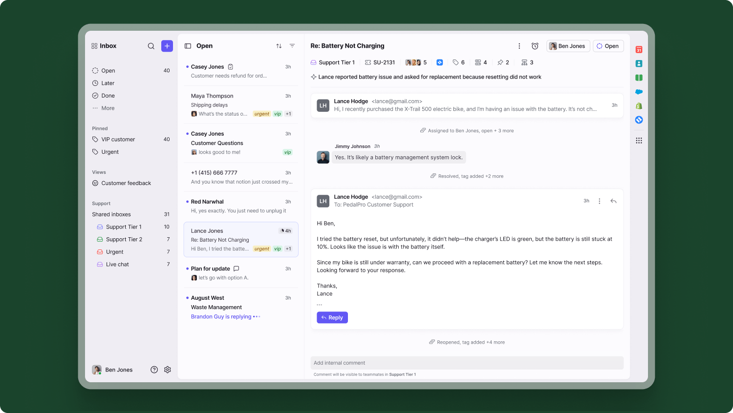 Front for Email Management