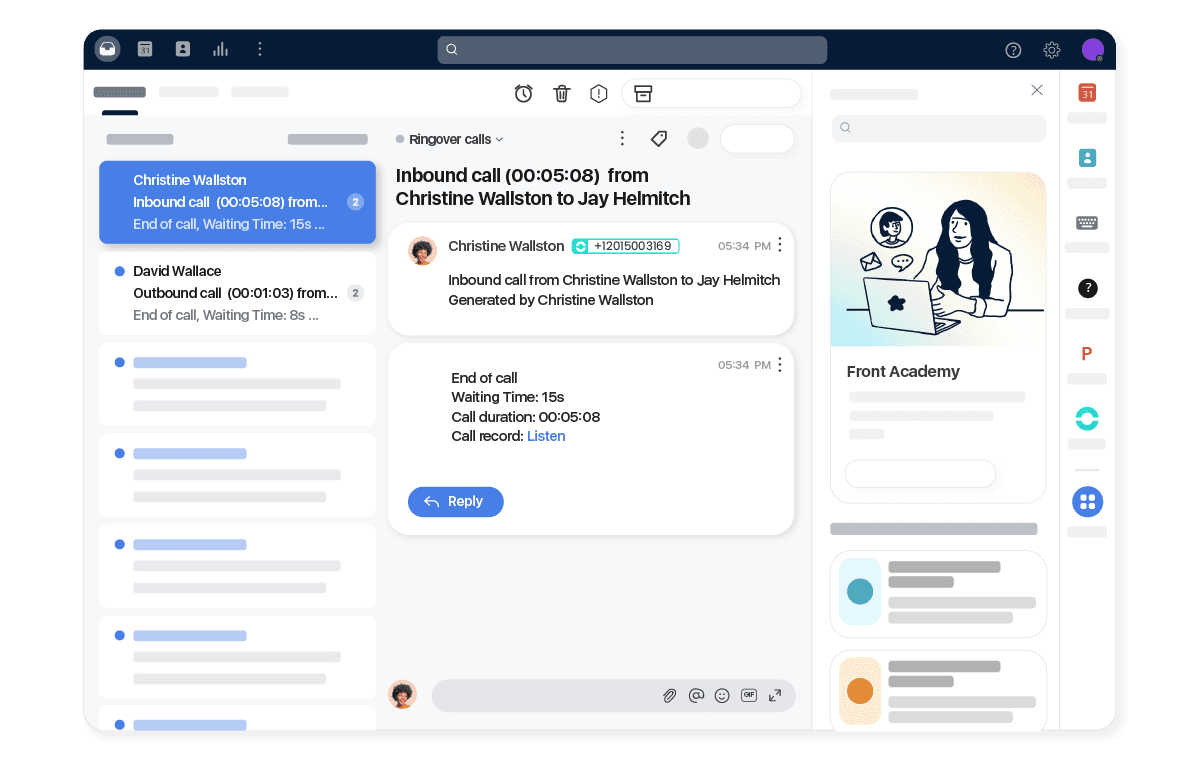 Ringover Integration | Front