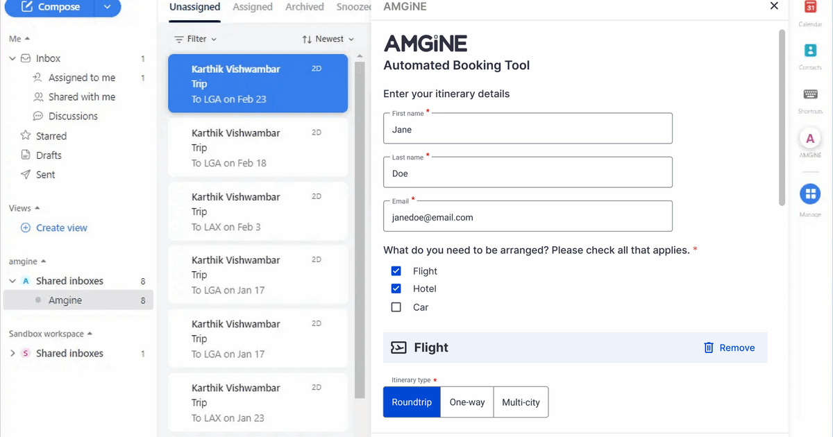 AMGiNE Integration | Front