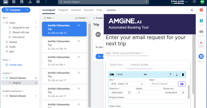 AMGiNE Integration | Front
