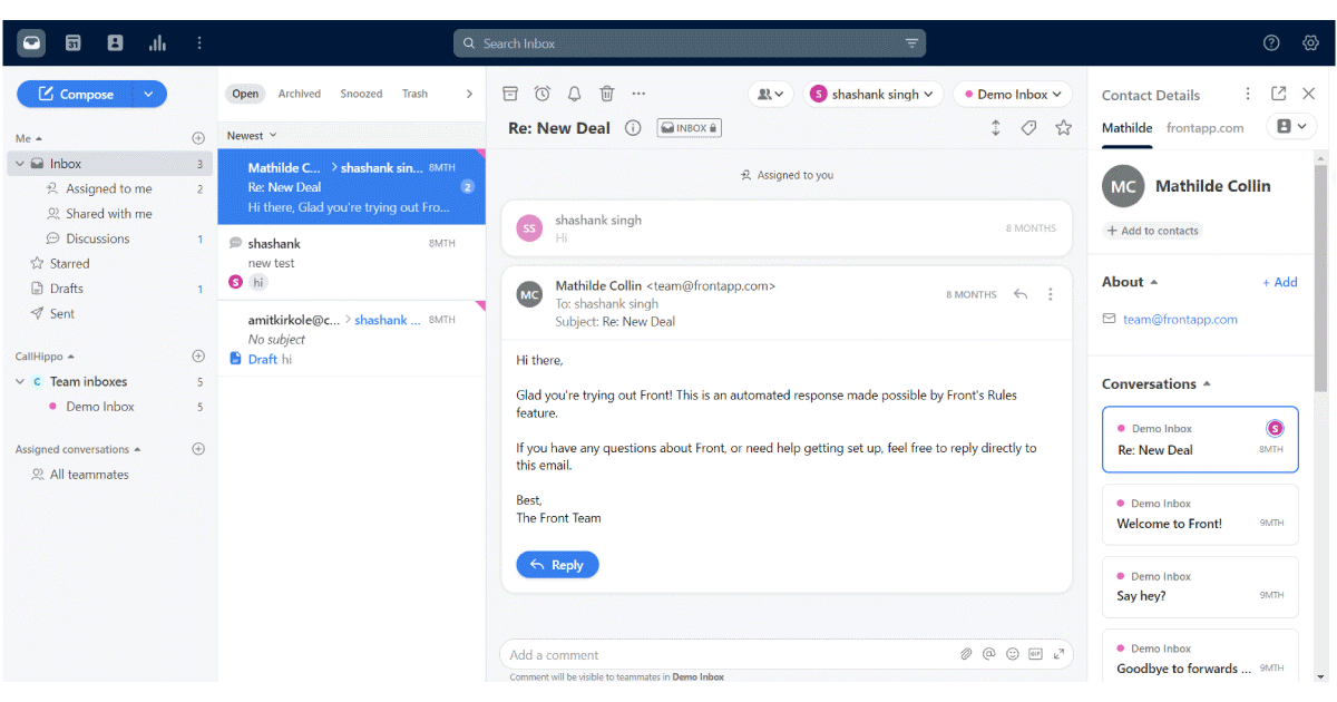 CallHippo Integration | Front