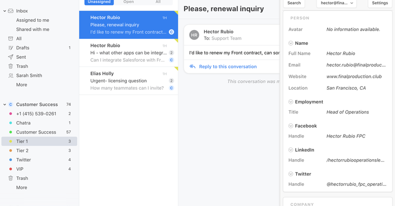 Clearbit Integration | Front