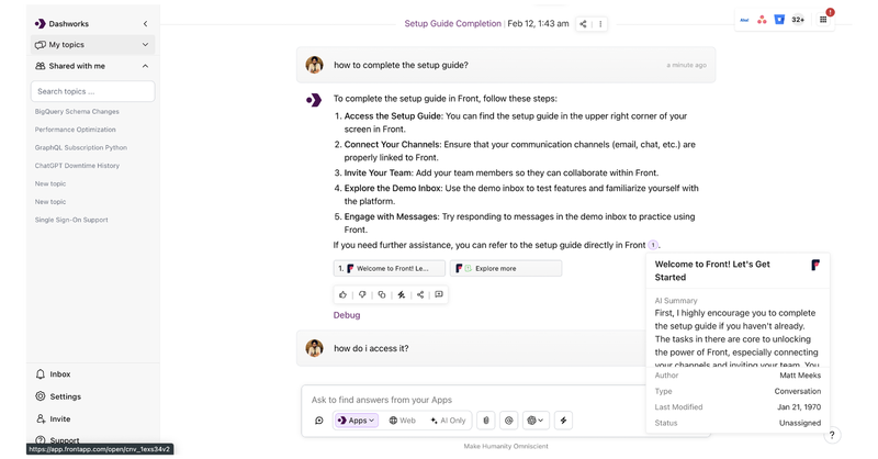 Dashworks Integration | Front