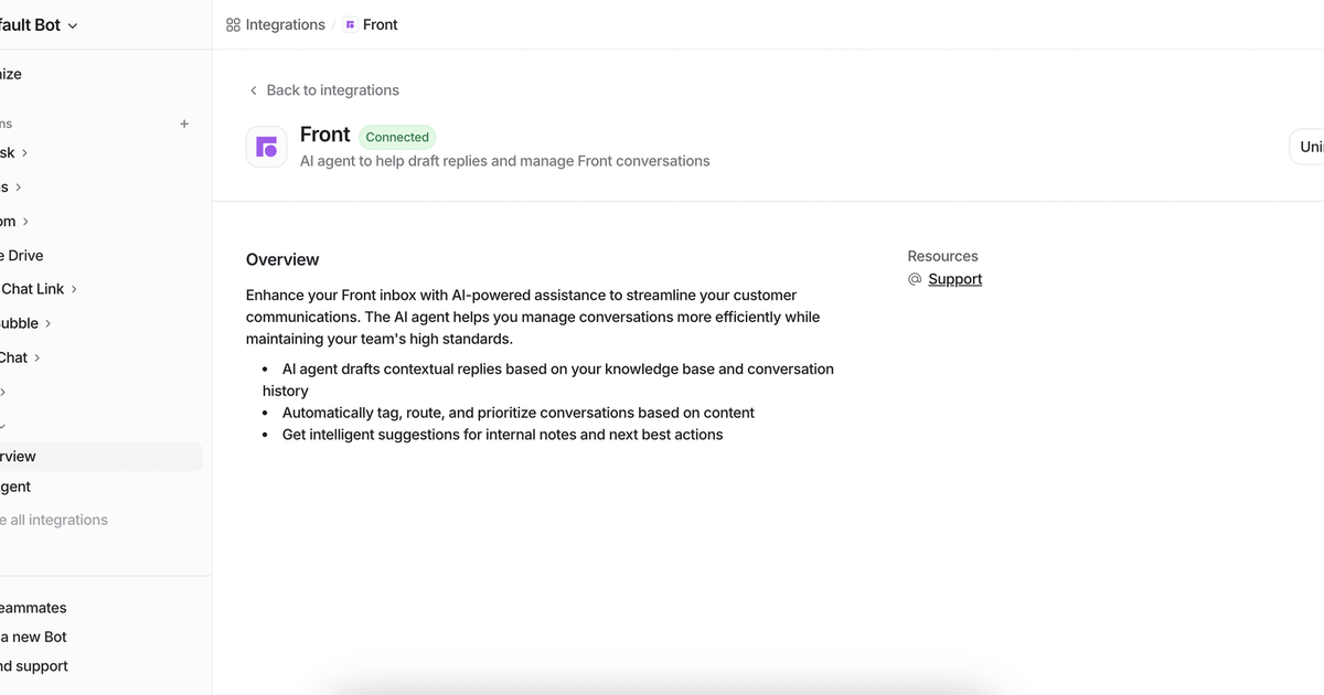 eesel AI Integration | Front