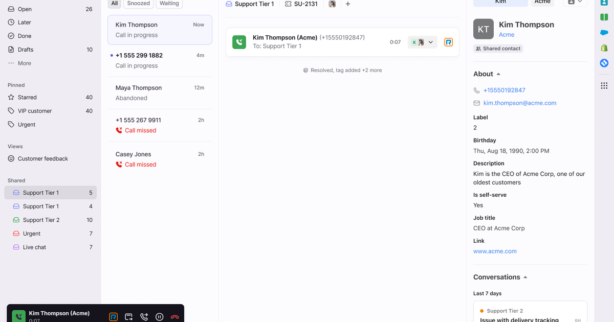 RingCentral Integration | Front