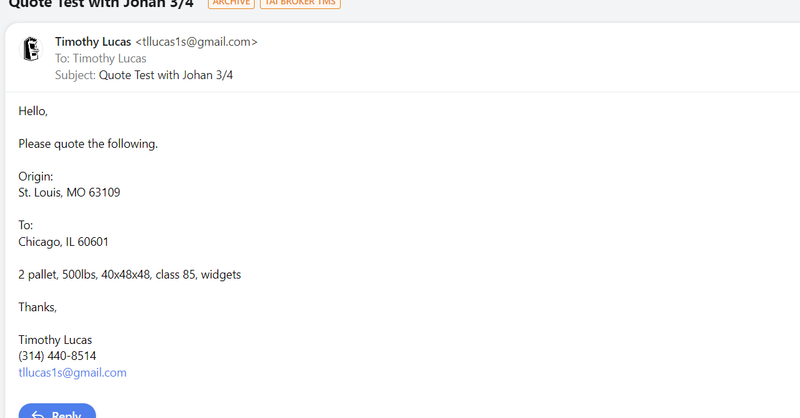 Tai Software TMS Integration | Front