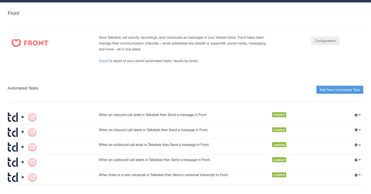 Talkdesk Integration | Front