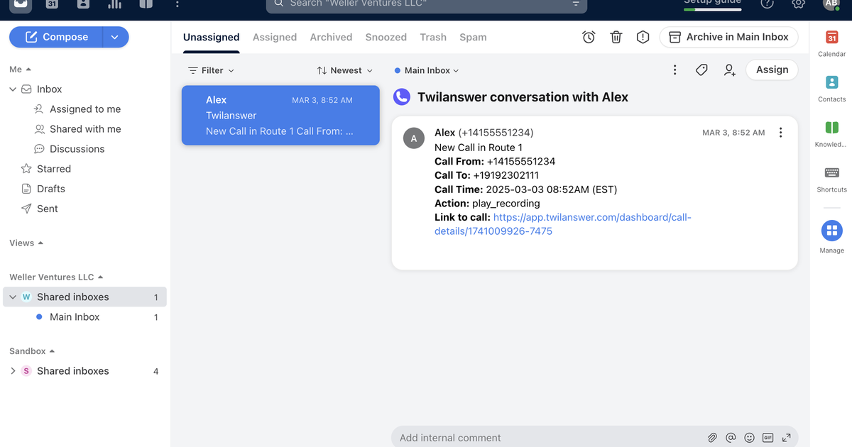 Twilanswer Integration | Front