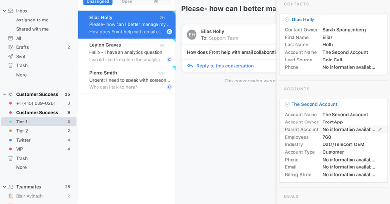 Zoho CRM Integration | Front